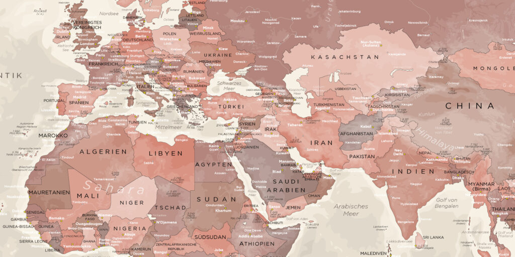 Schöne Wandkarte - Große Weltkarte – Geschenkidee