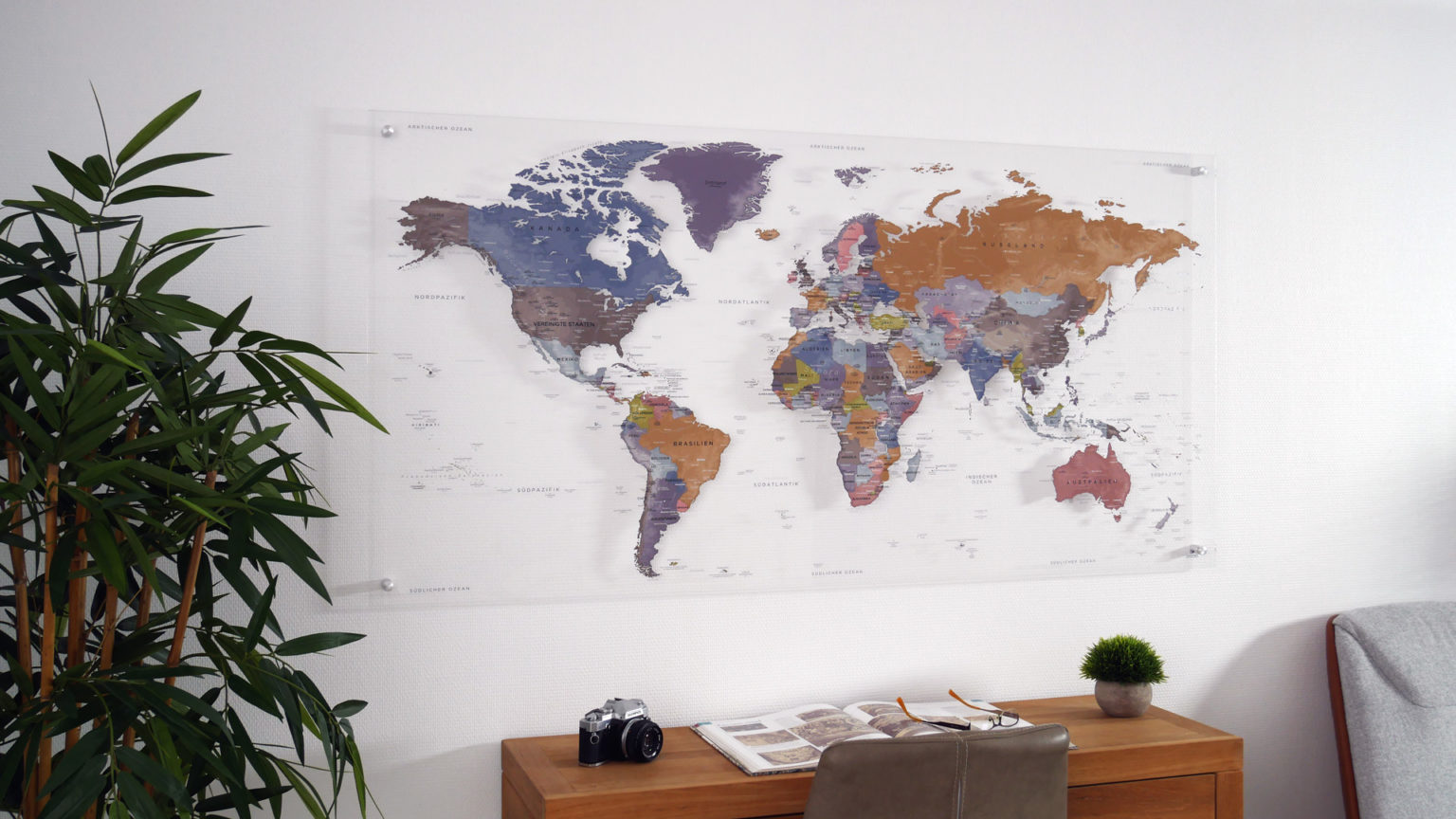 Transparentes Plexiglasbild - Weltkarten - Kaufen | Original Map